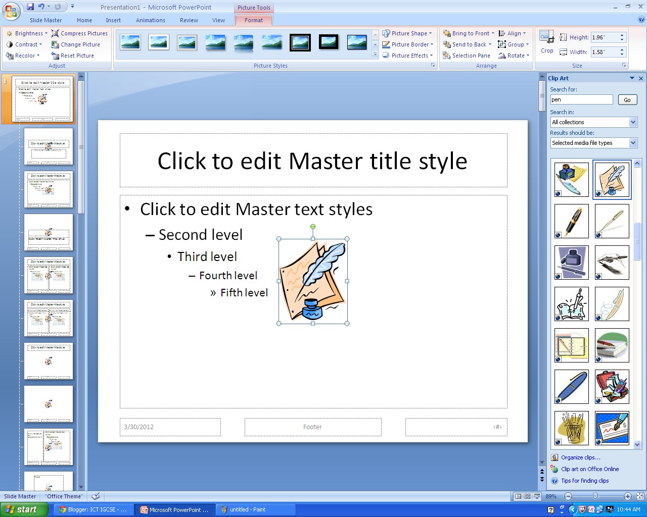 ICT IGCSE: Mastering the Slide Master
