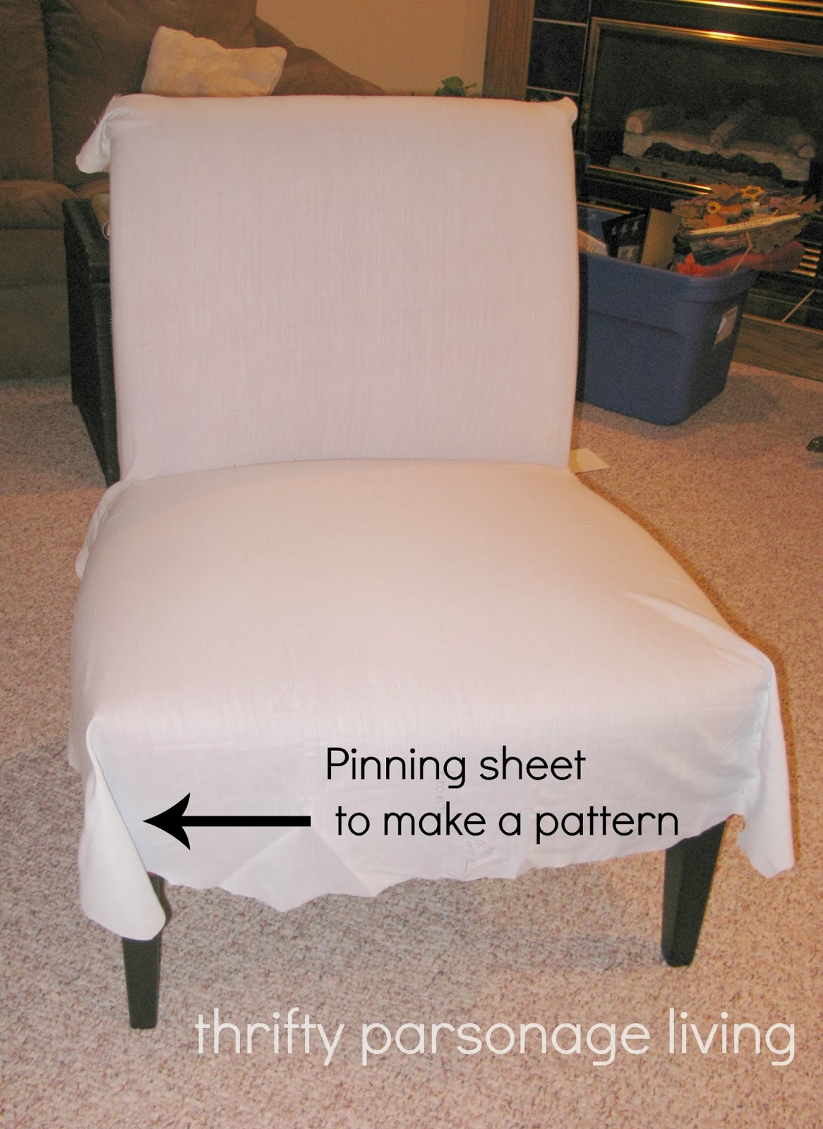 Thrifty Parsonage Living: DIY CHAIR SLIPCOVER
