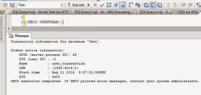 SQL/NoSQL Public Diary: HOW TO IDENTIFY AN OPEN TRANSACTION IN A DATABASE??