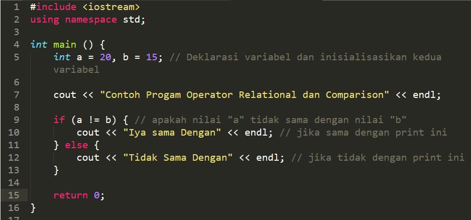 Pengertian Relational dan Comparison Operators Pada Bahasa Pemrograman ...