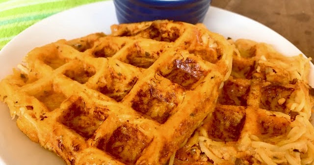 Cheesy Pasta Waffles