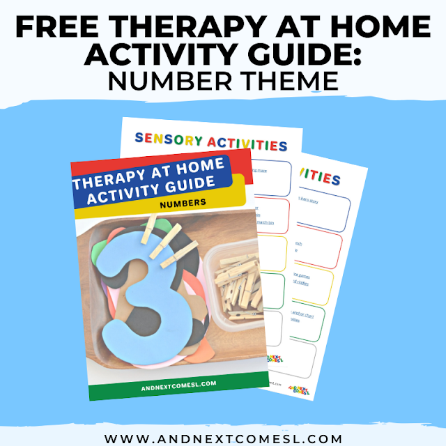 Free Number Themed Therapy at Home Activity Guide | And Next Comes L ...