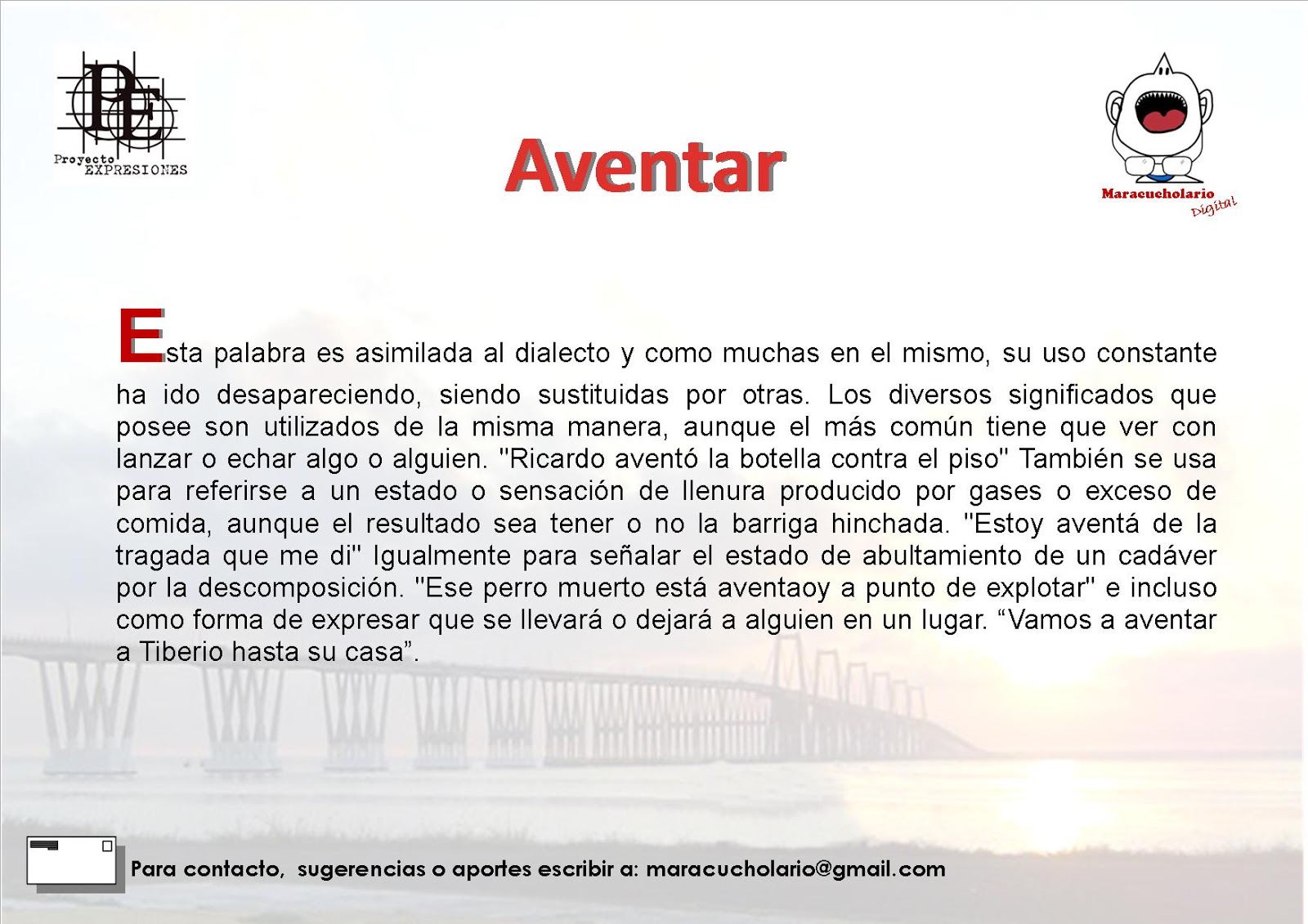 Maracucholario Plus: Aventar