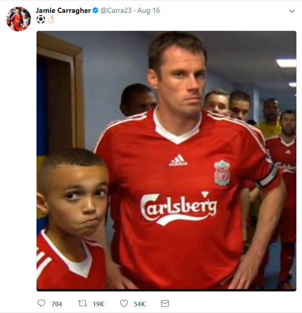 Liverpool mascot in Jamie Carragher's viral photo is NOT Trent ...