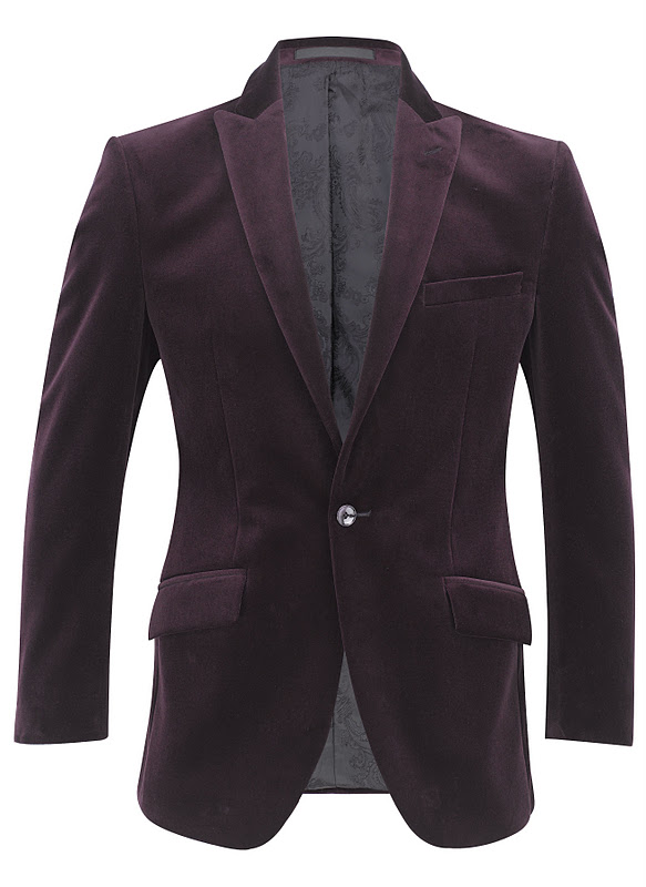 men's styling: Get the Festive Look in a Plum Velvet Jacket