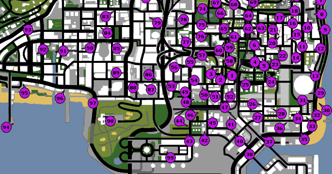 GTA Mods: Mapa dos Graffites em GTA San Andreas