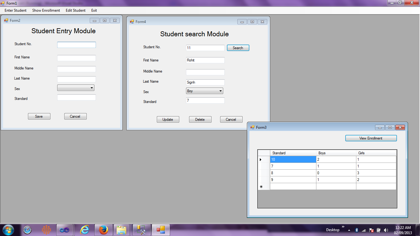 Dot Net Codes: Student Enrollment Project in Vb.net