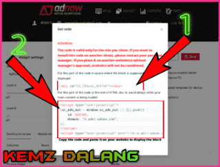 Native Ads: Cara daftar dan Memasang Iklan Adnow di blogspot | Kemz Dalang