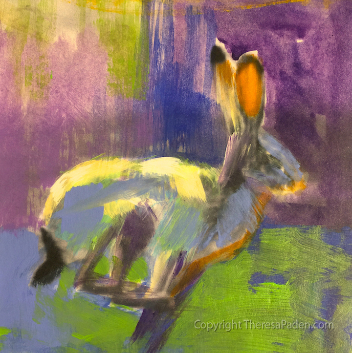 California Artwork: Jack Rabbit Colorful Art for Sale by Theresa Paden