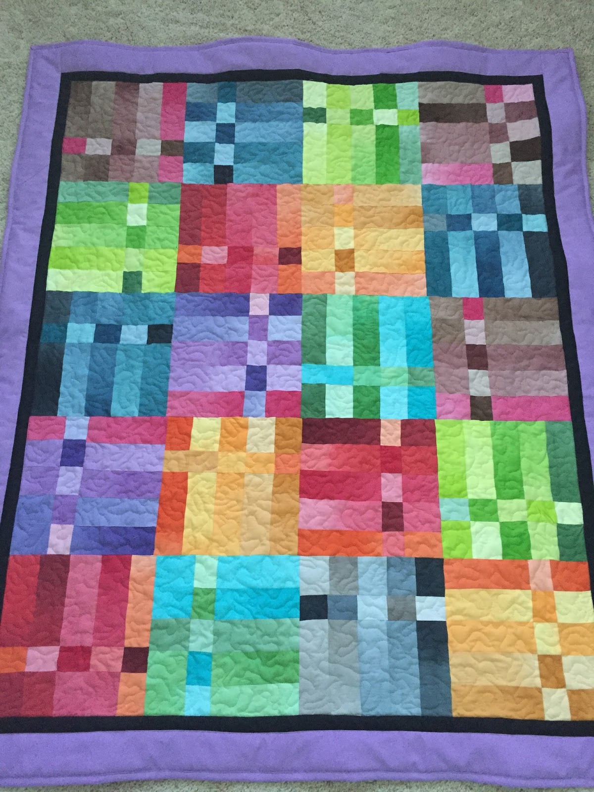 The Chatty Scrapper!: Rainbow Square Quilt