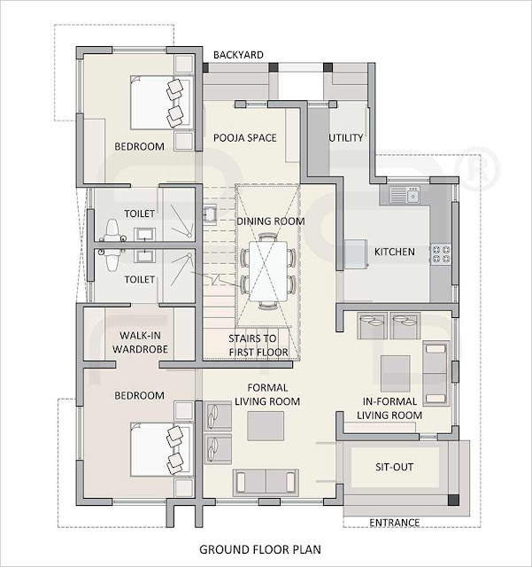 4 Bedroom Samll Plot Big Home Design in 6 Cent Plot with Free Plan ...