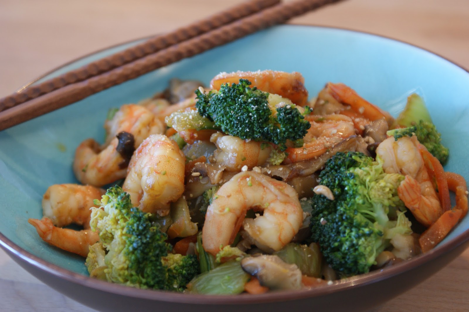 Afternoon Tea: Crevettes sautées et p'tits légumes * recette légère