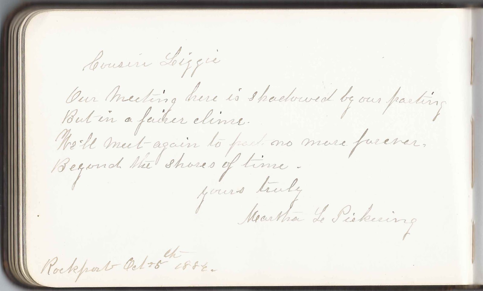 Heirlooms Reunited: 1884 Autograph Album, Presumably of Elizabeth ...