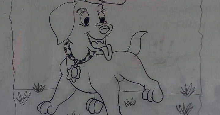 Teknik gambar Linear menggunakan spidol.