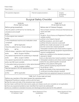 Health Adms Solutions: Eye Hospital- Surgical Safety Checklist
