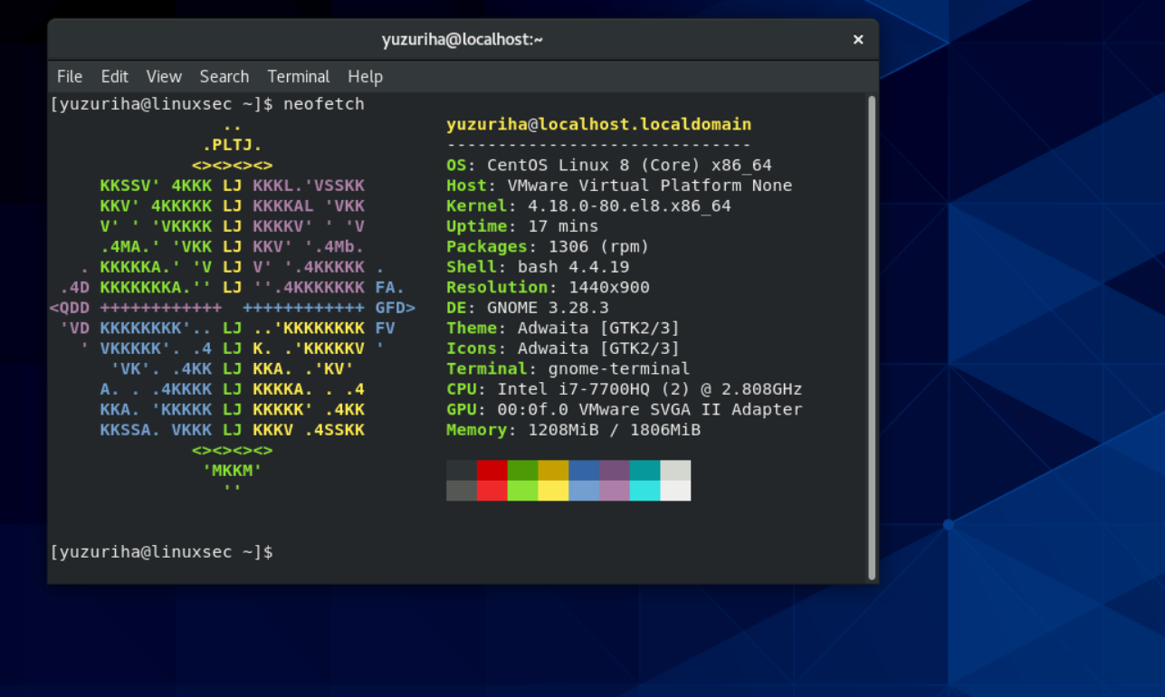 Cara Install Neofetch di CentOS 8 - LinuxSec