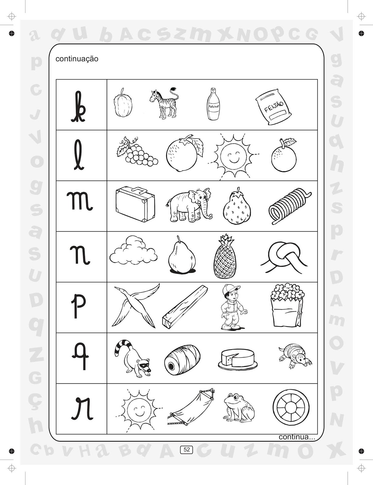 Portuguese alphabet activity ~ Atividade para imprimir