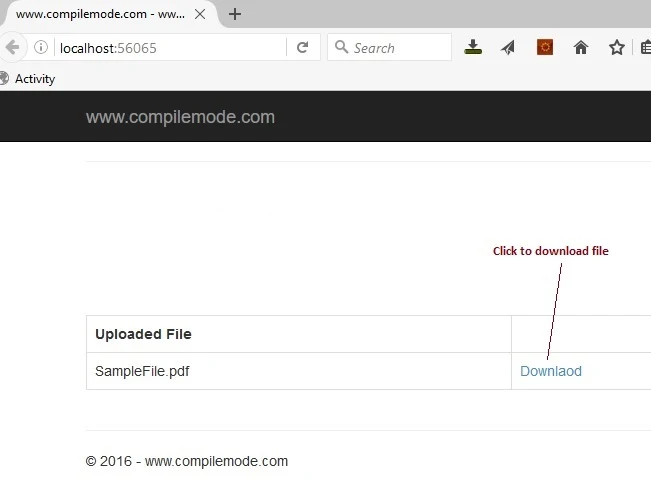 Downloading Binary Files From SQL DataBase Using ASP.NET MVC