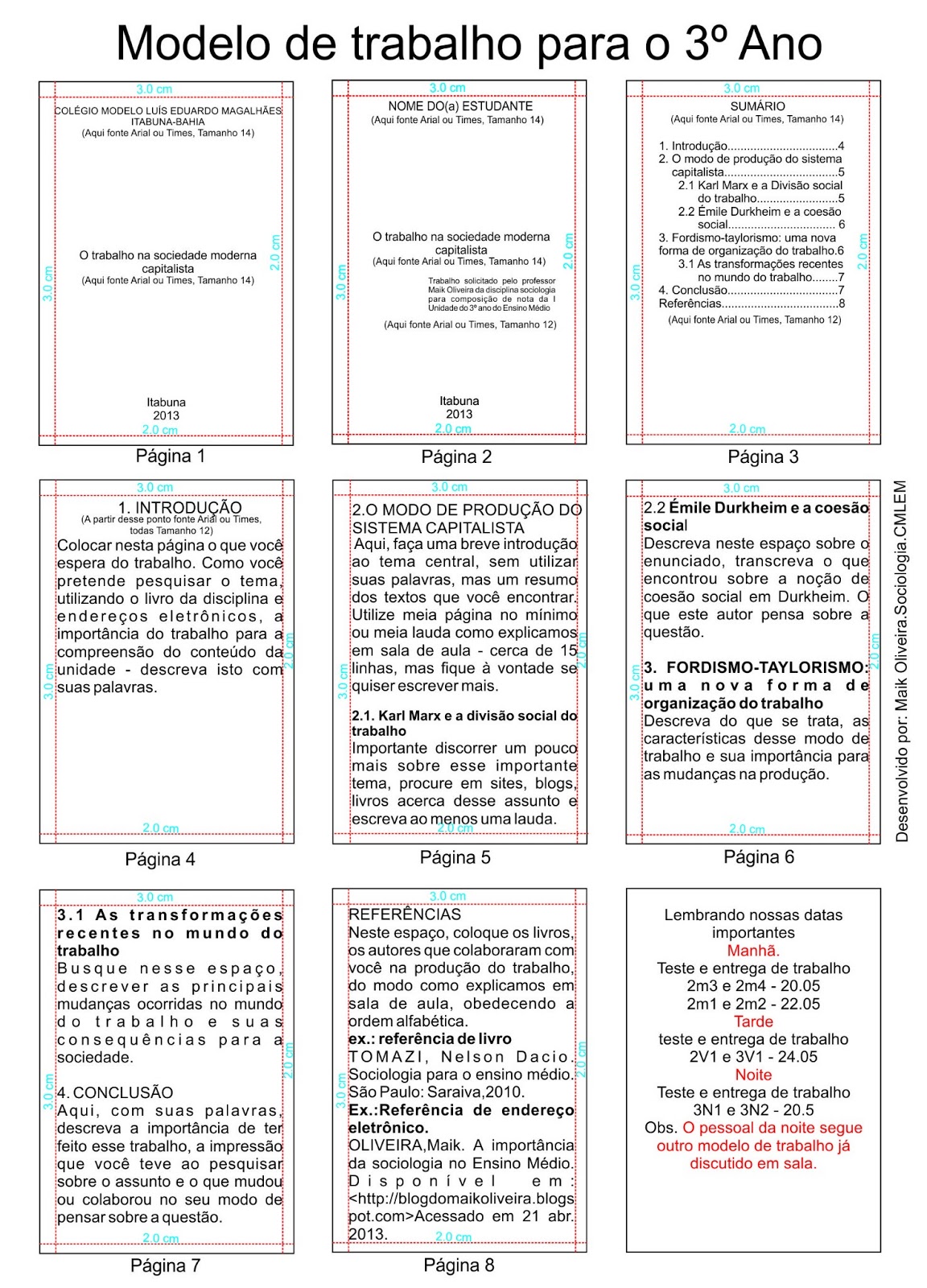 Modelo de trabalho escolar - Imagui