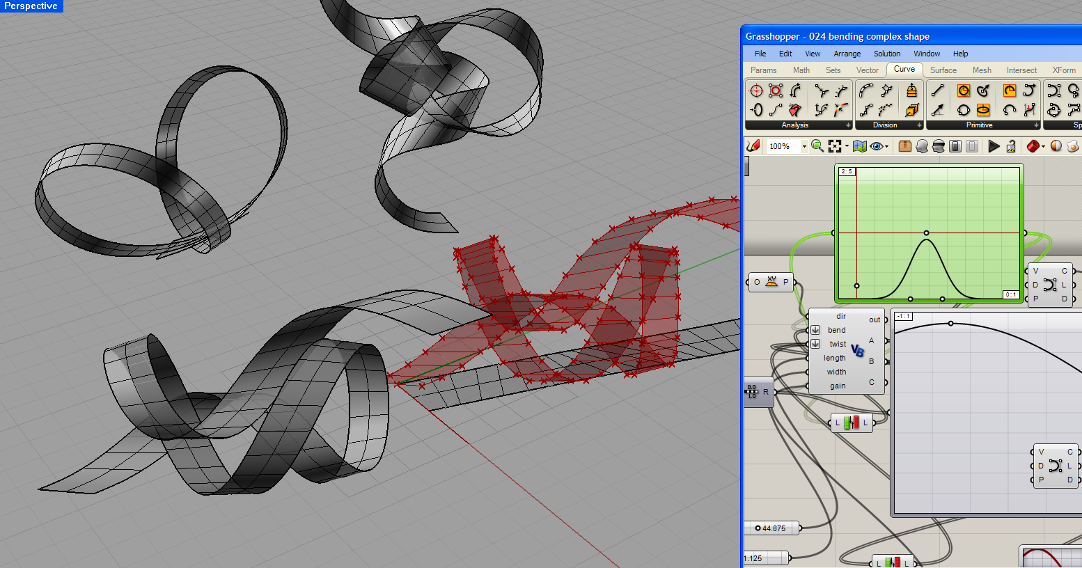 The Geometry of Bending: Developable curved strips in Grasshopper