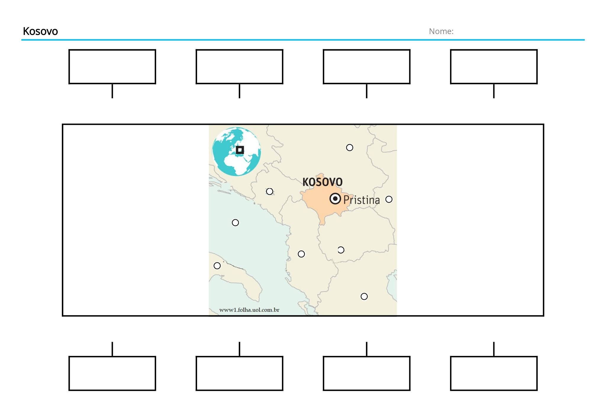 FÓRMULA GEO: Atividade de mapa: Kosovo FÓRMULA GEO: Atividade de mapa: Kosovo