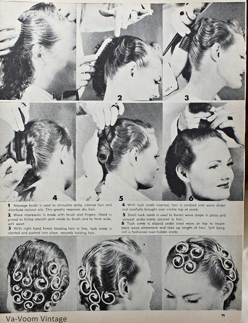 6 Pin Curl Setting and Styling Patterns from the 1950s / Va-Voom ...