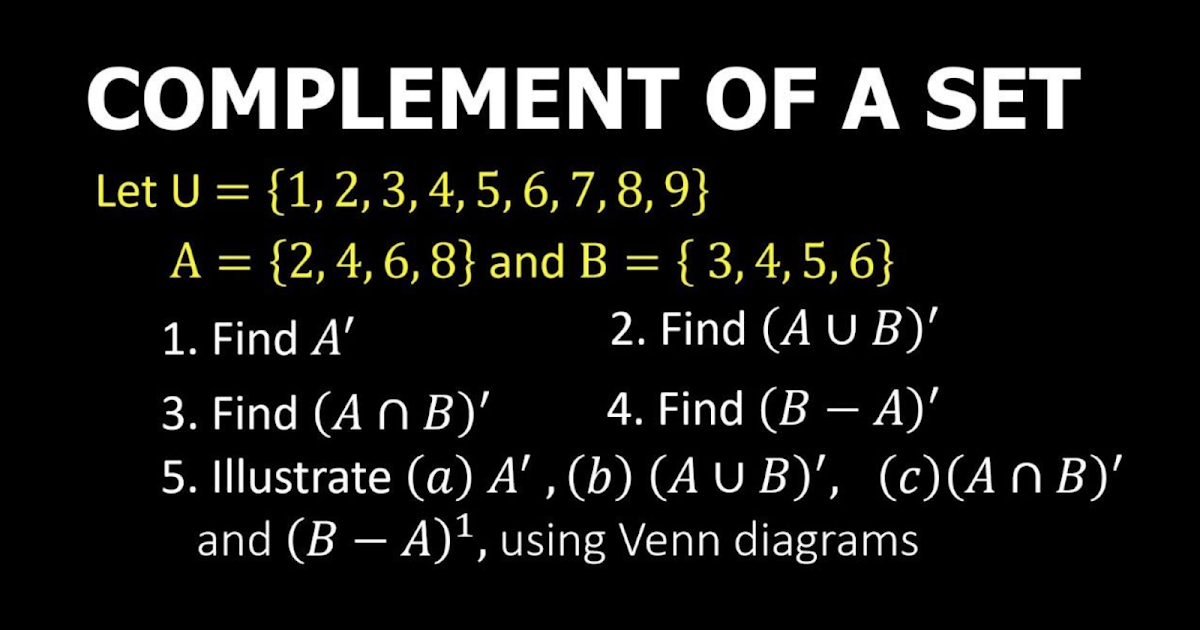 Complement of a Set | Grade 7 Math ~ Math Video Central