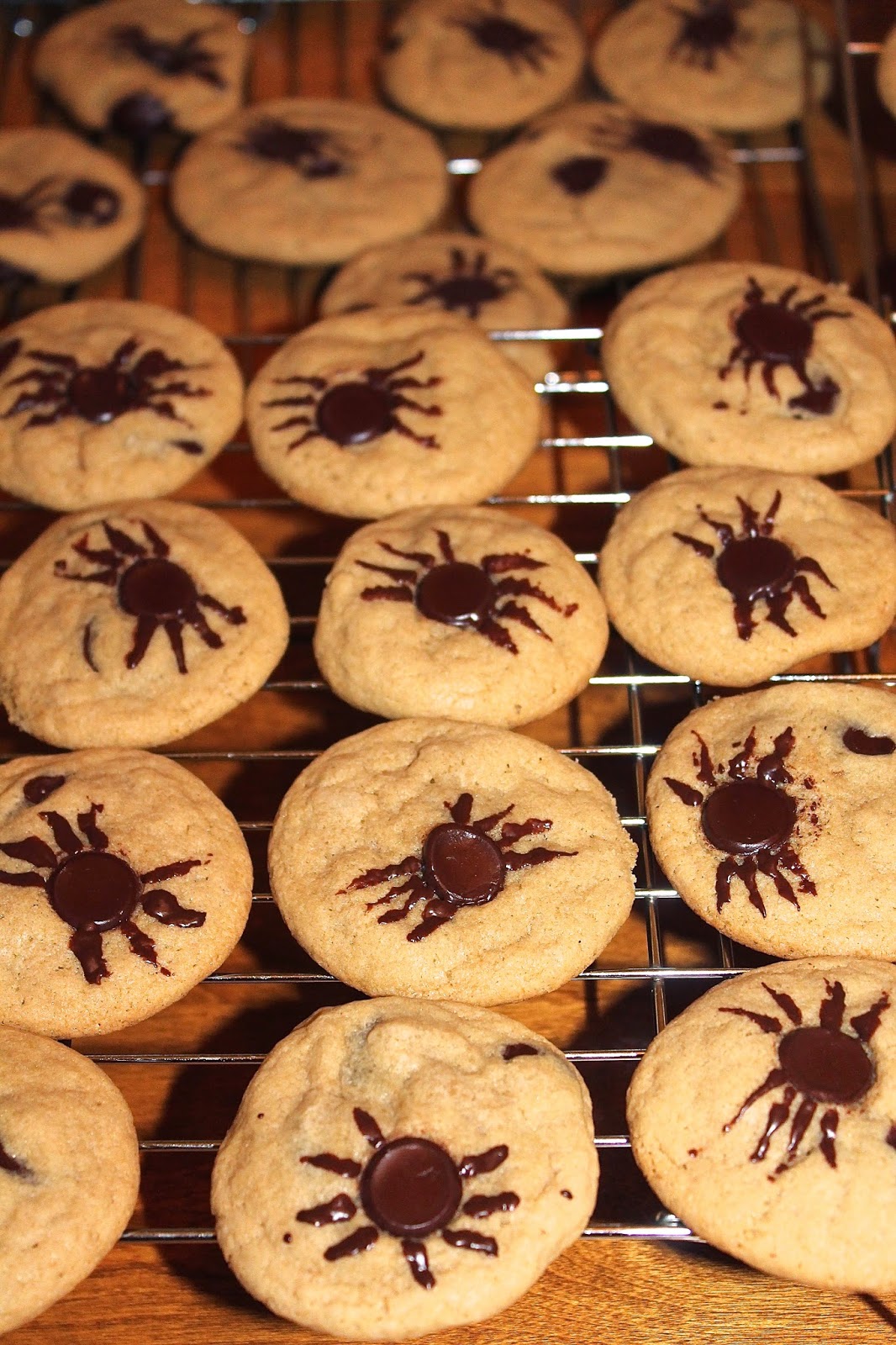 Savory Moments: Spooky chocolate chip spider cookies