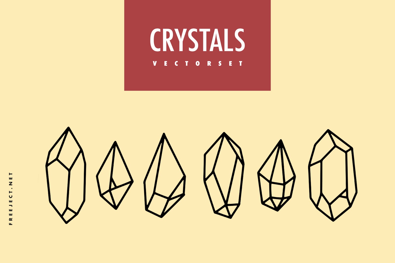 Free Download Crystals Vector Set Lineart DEMO - EPS, PNG File