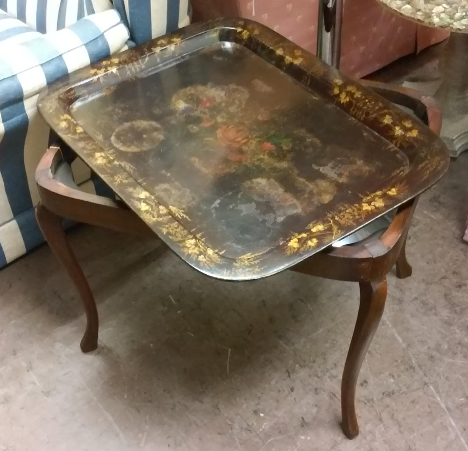 UHURU FURNITURE & COLLECTIBLES: SOLD 2' x 2 1/2' Vintage Serving Tray ...
