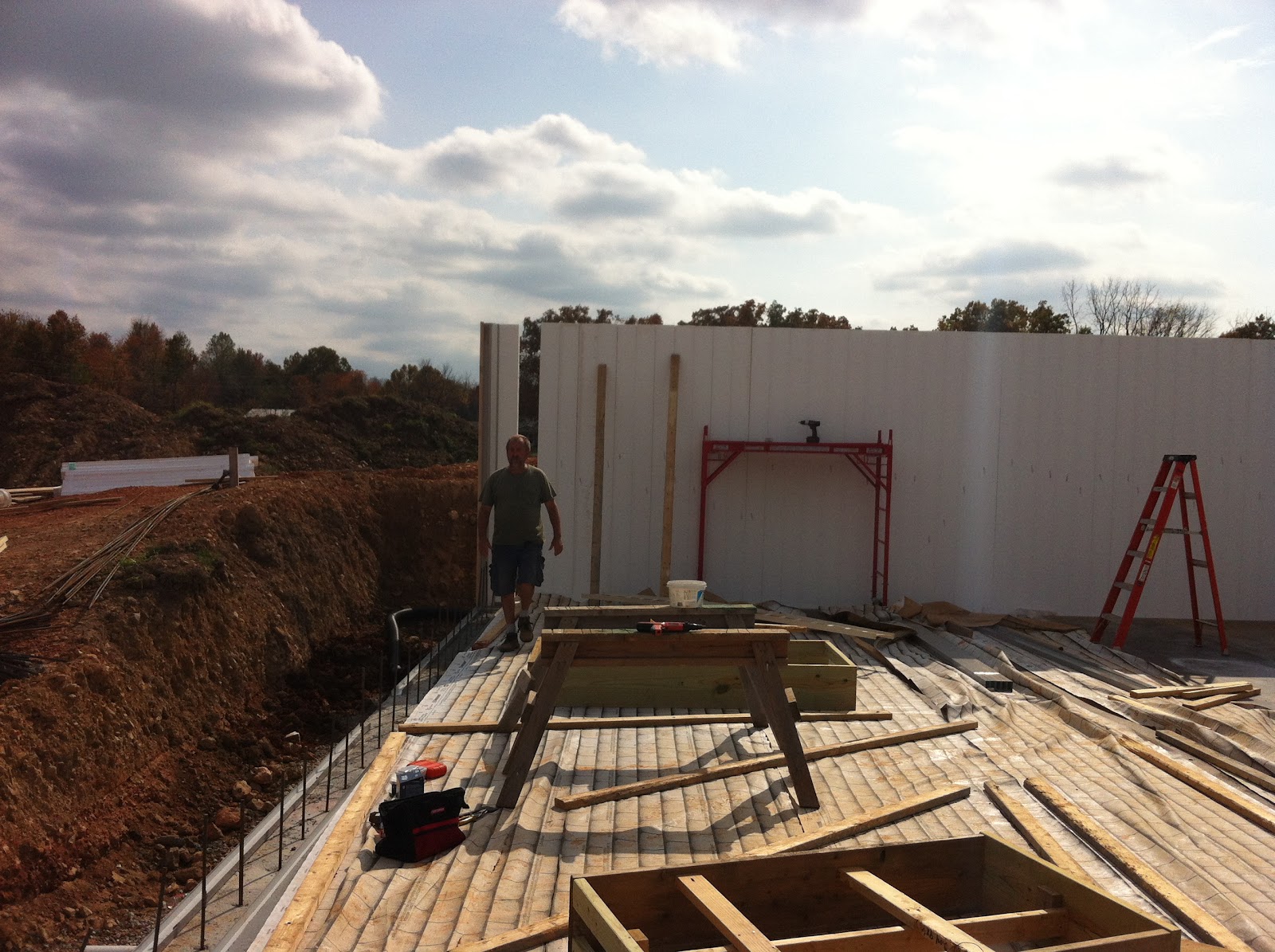 Insulated Concrete Forms TF Systems house: Basement walls are up