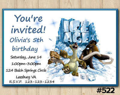 DIY Party Printables: Ice Age Birthday Invitation, Ice Age Invitation ...