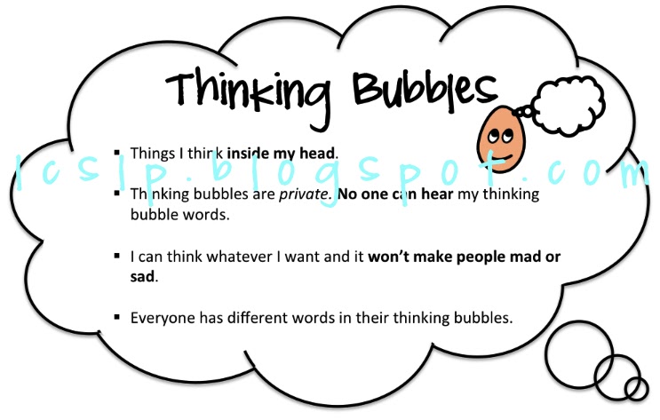 L.C., SLP: Shaping Social Behaviors : Thinking vs. Talking Bubbles Part 1