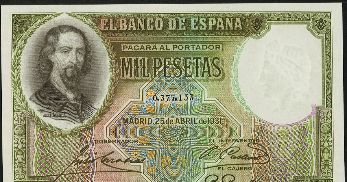 Spain 1000 Pesetas banknote 1931 José Zorrilla|World Banknotes & Coins ...