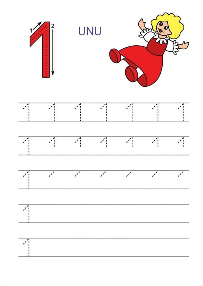 Jocuri pentru copii mari şi mici: Fise de invatat sa scriem cifre