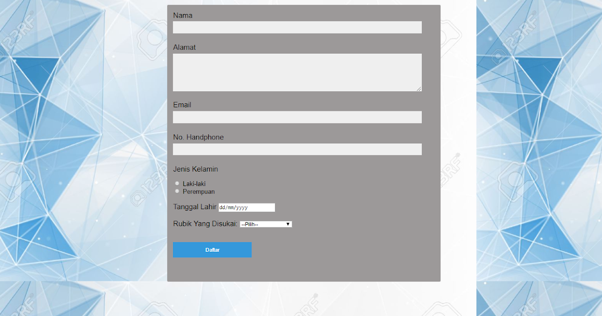 Tugas 6 - membuat Form Registrasi