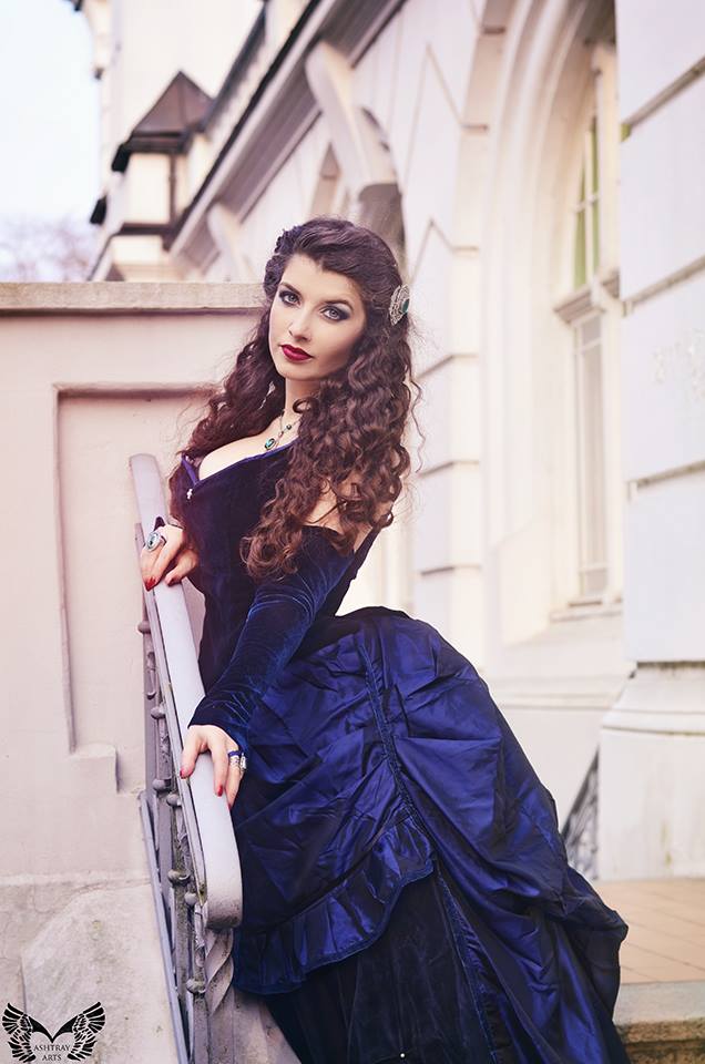 Steampunk Fashion Guide: Blue Velvet Bustle Ball Gown