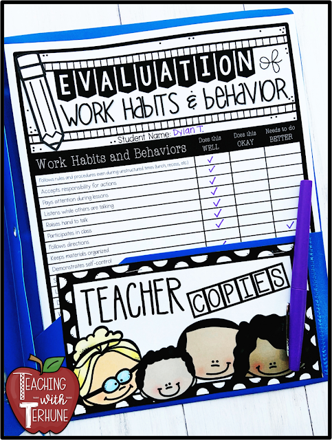 Teaching With Terhune: Student Behavior Checklist - Great to use at ...