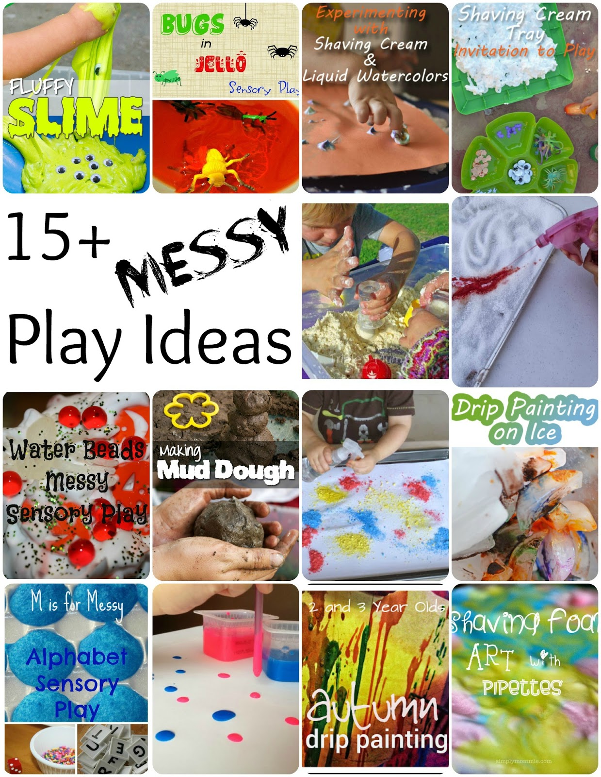 15 Messy Play Ideas: Kid's Co-op ~ Reading Confetti