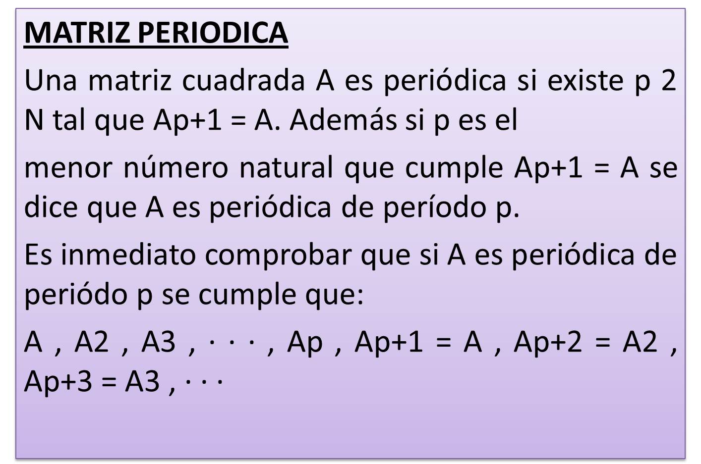 JMANUEL: Tipos de Matrices