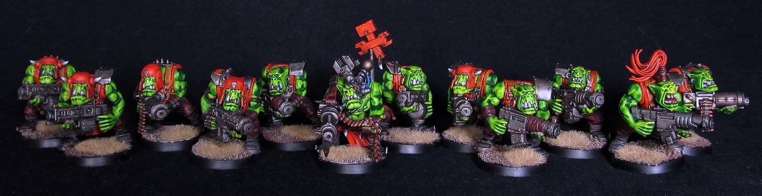 Fire, steel, blood: "Spanna boyz with mek" or "How I paint my ork boyz"