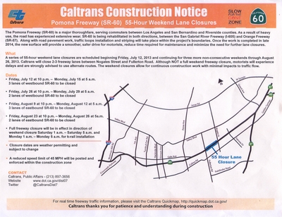 Images of Pomona: Caltrans Construction Notice