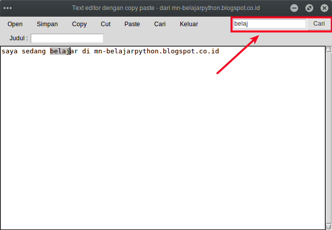 Texteditor Python Tkinter versi 3 ~ Belajar Python