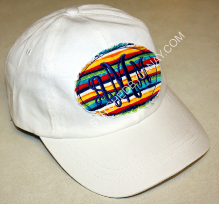 Stitched By Janay: Raggy Patch Monogram Hats