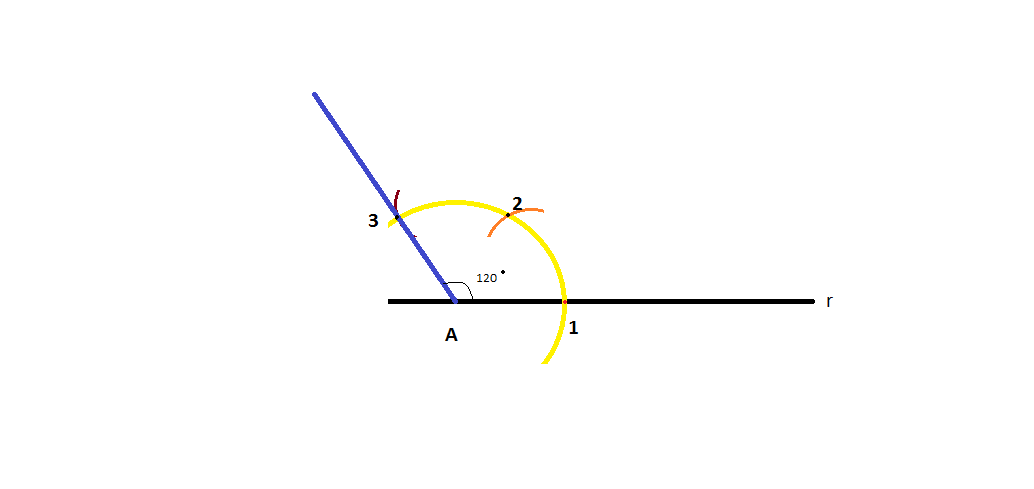 desenho geométrico: construção do ângulo de 120 graus