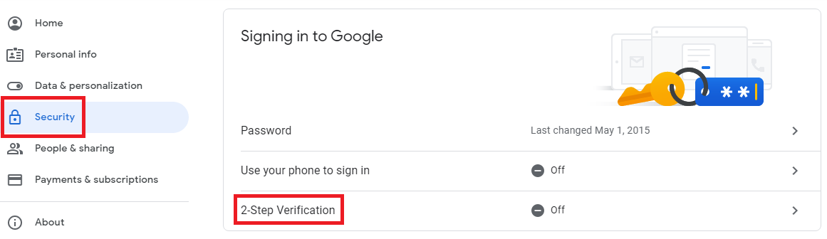 How to enable two step verification in gmail?