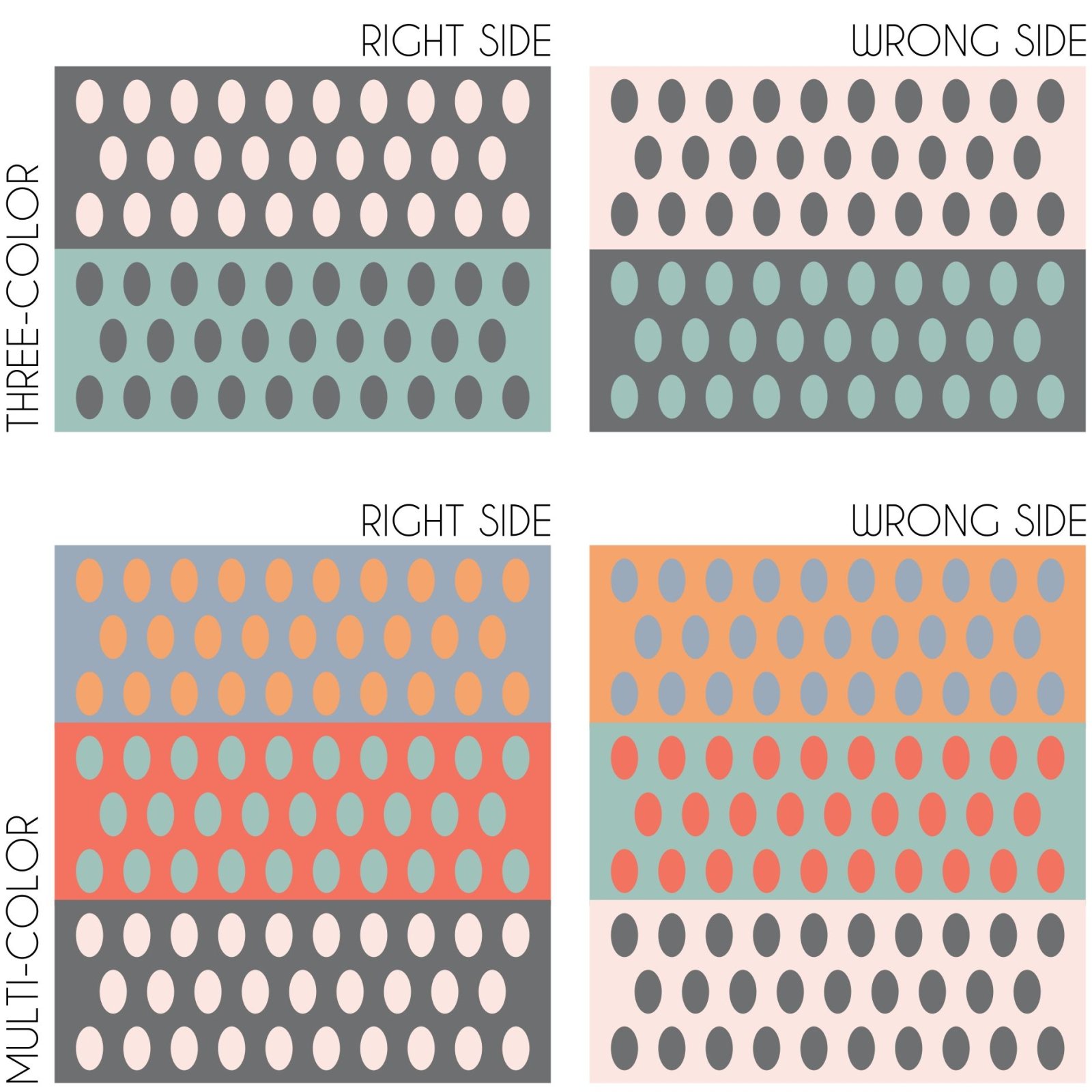 Amanita Wrap and Reversible Dotty Stitch Pattern Variations