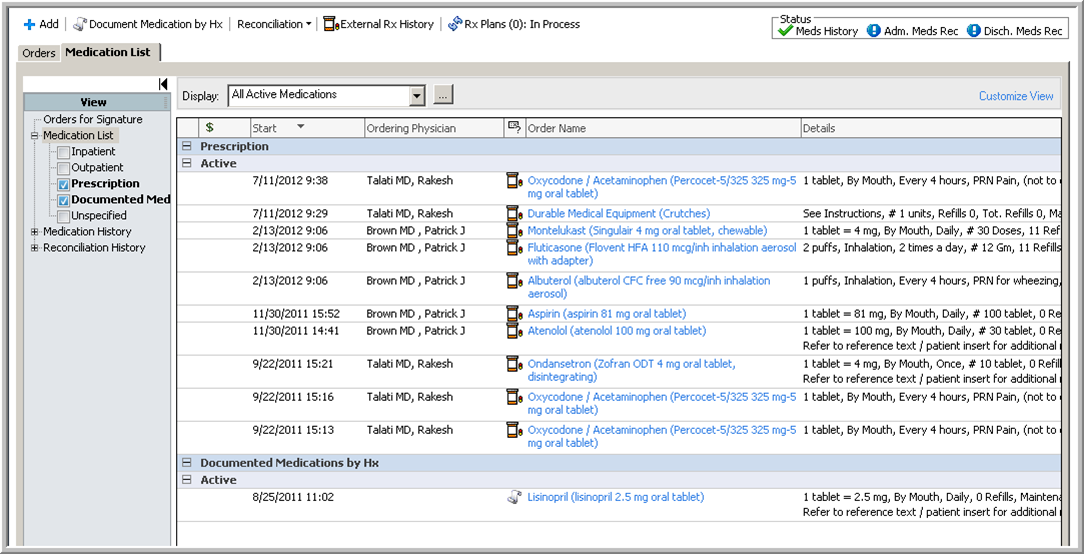 Transparent Informatics: Medication Reconciliation: Entropy v. Order II