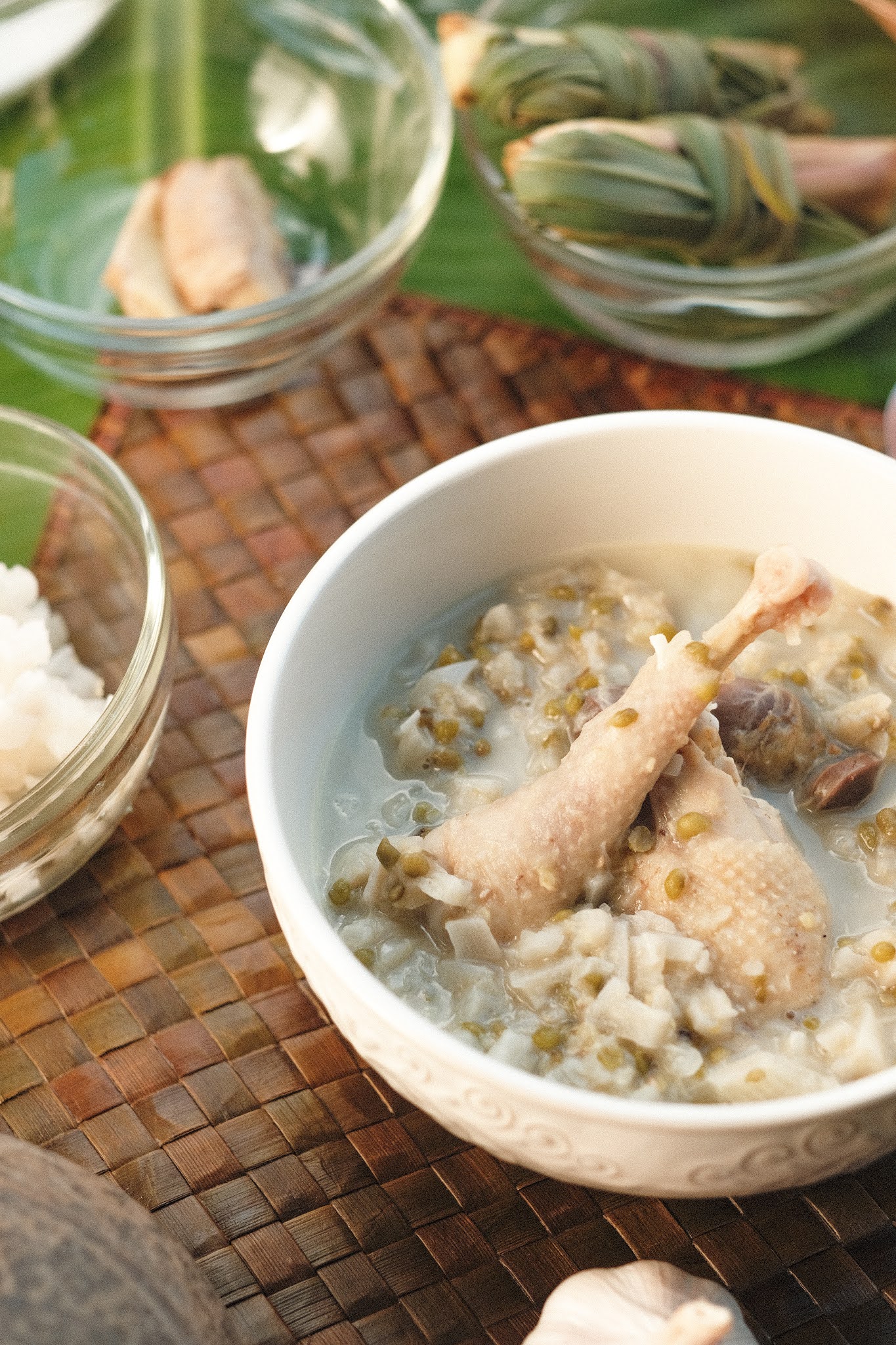 Chicken Ubad with Monggo (Chicken with Banana Pith and Mung Beans)