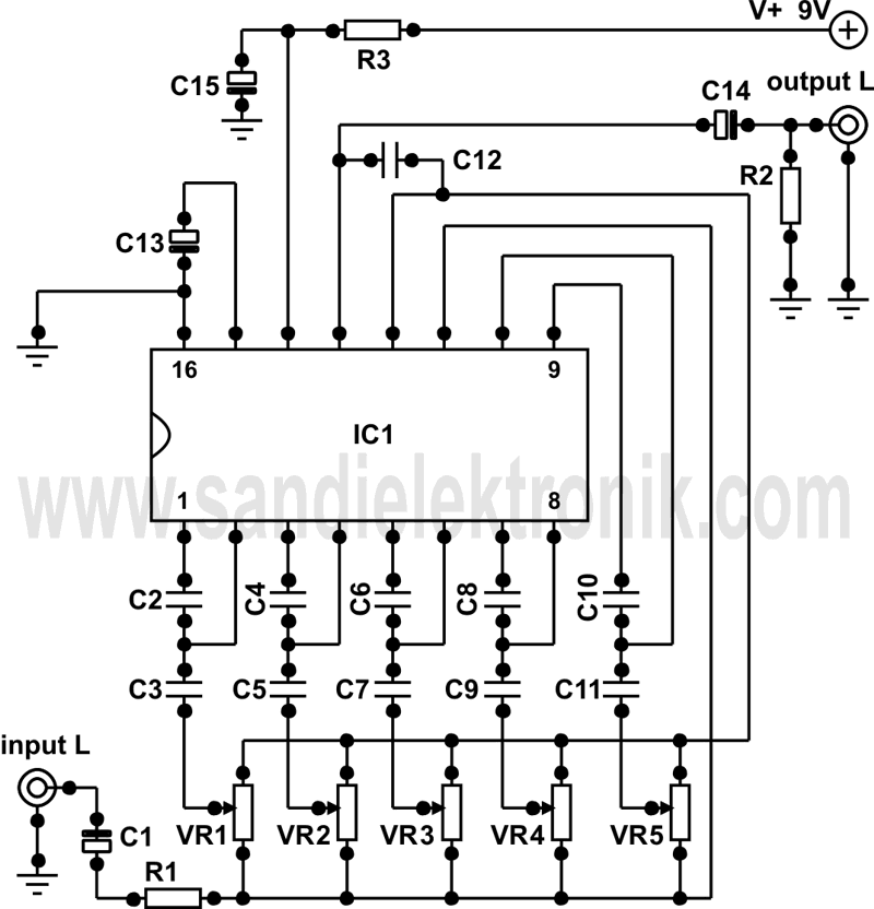5 Band Graphic Equalizer Amplifier Using Ka2223 Schem - vrogue.co